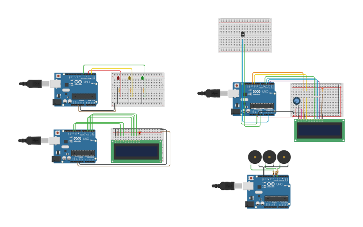Circuit design Projeto LIP: 4 arduinos | Tinkercad Circuit design Projeto LIP: 4 arduinos | Tinkercad