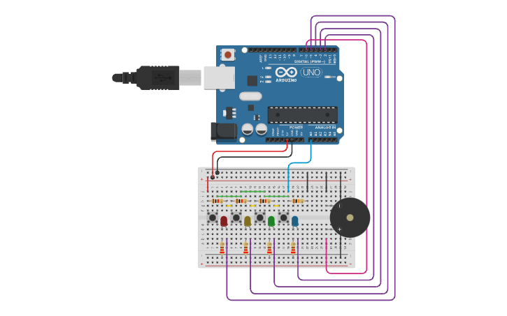Circuit design Memory Game - Tinkercad