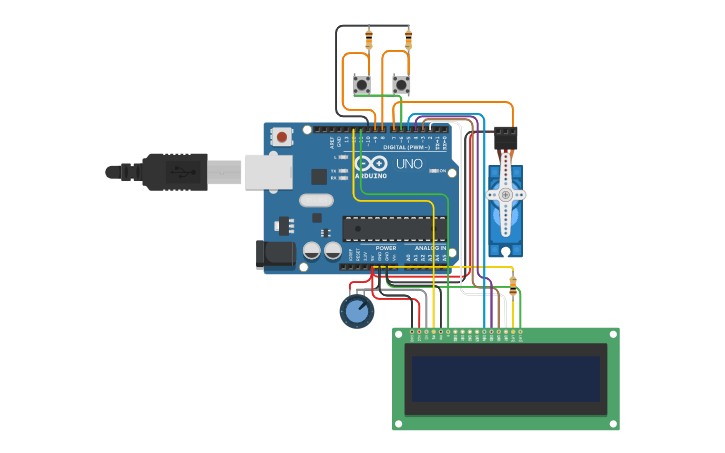 Circuit design Automatic Car Parking Lot - Tinkercad
