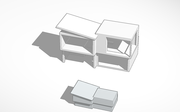 3D design Modern House (1:87 and 1:450) #Building - Tinkercad