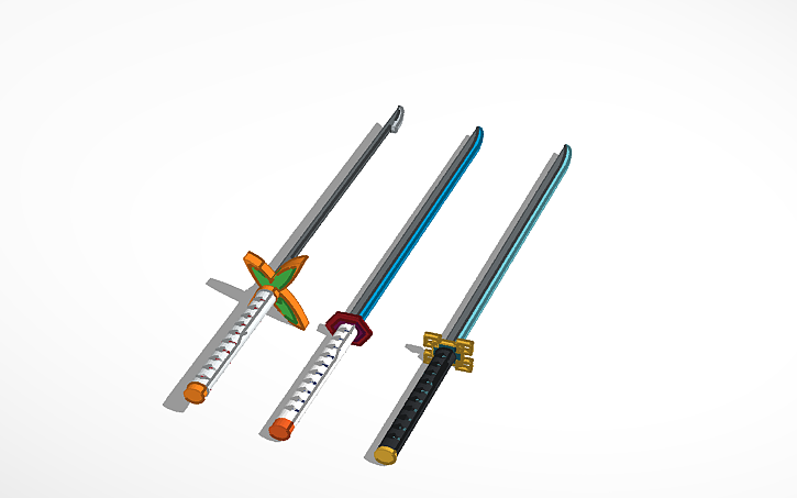 3D design Demon Slayer Sword - Tinkercad