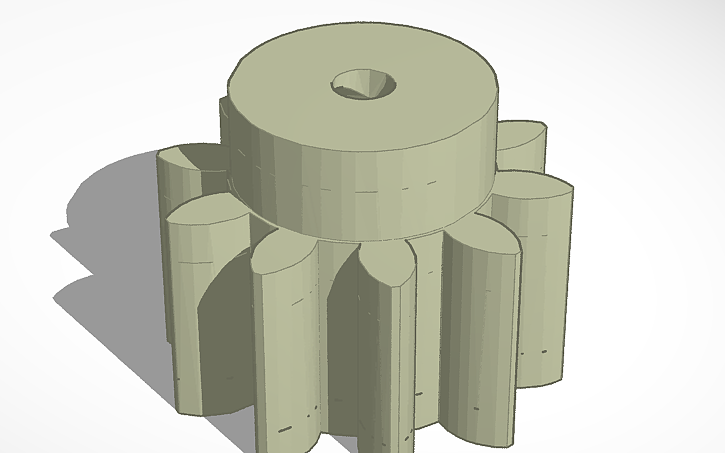 3D design Correct - Pinion Gear - Teeth 10 - Tinkercad