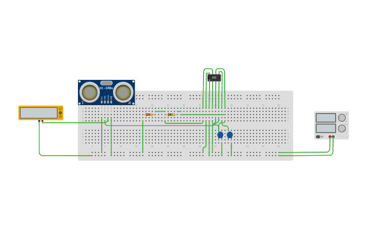Circuit Design Ultrasonic Sensor Tinkercad