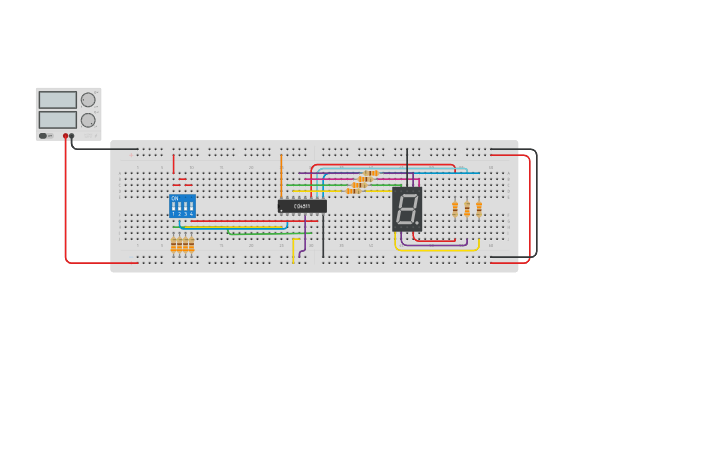 Circuit design Decoder Segment 7 - Tinkercad
