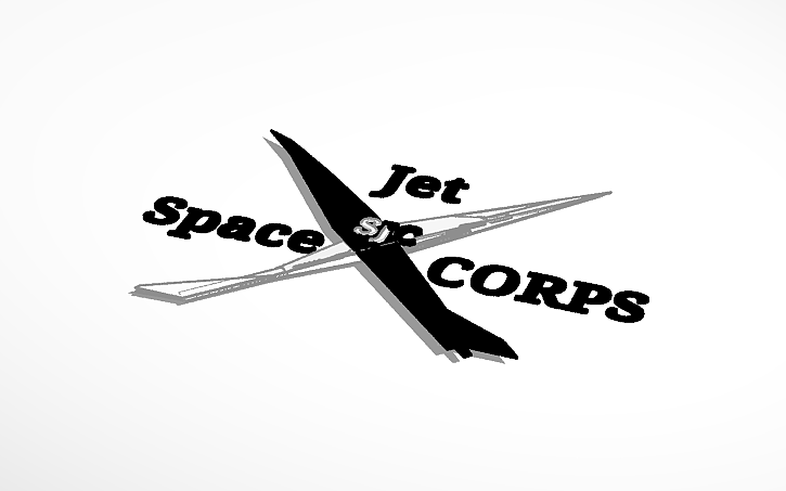 3D design ISDC branch Space Jet Corporations logo | Tinkercad