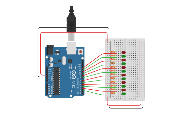 Circuit design first arduino | Tinkercad