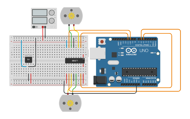 Circuit design estrutura projeto, exceto bluetooth e sensor | Tinkercad