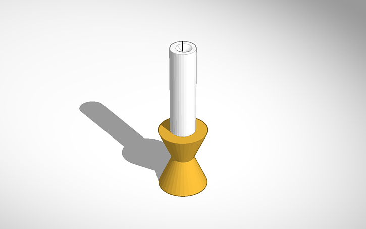 3D design Candlestick with Candle - Tinkercad