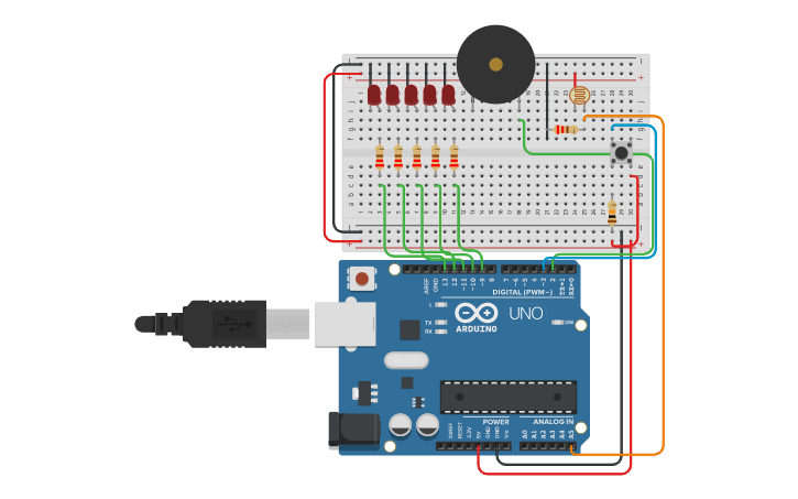 Circuit design Alarma | Tinkercad