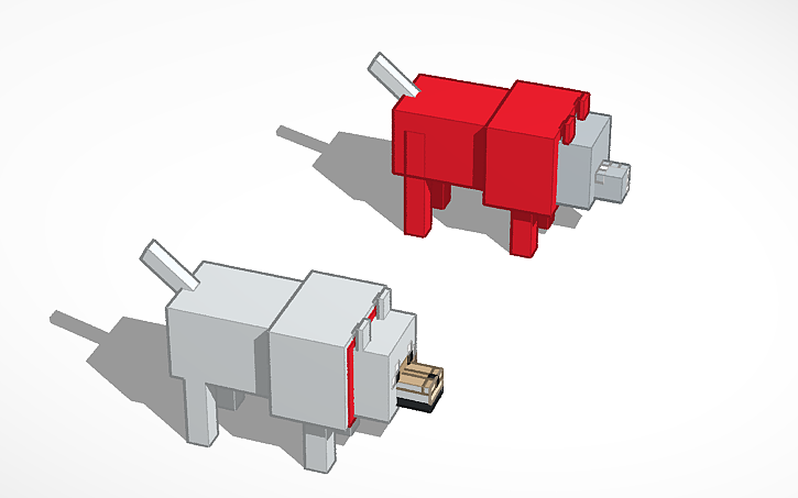 3D design Minecraft Dog - Tinkercad