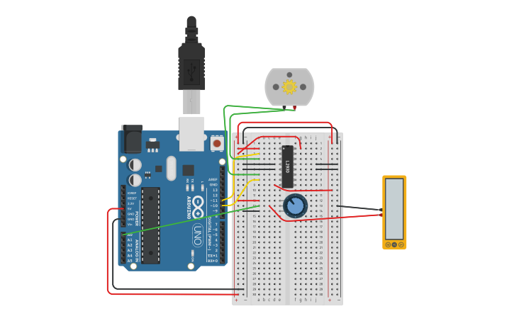 Circuit Design Potentiometer Dc Motor Tinkercad