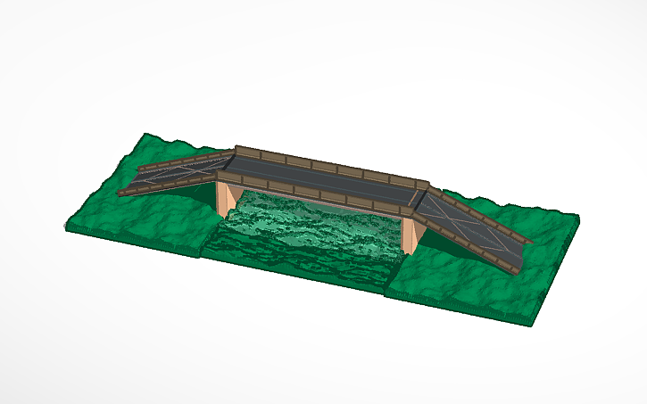 3D design Bridge Over Water - Tinkercad