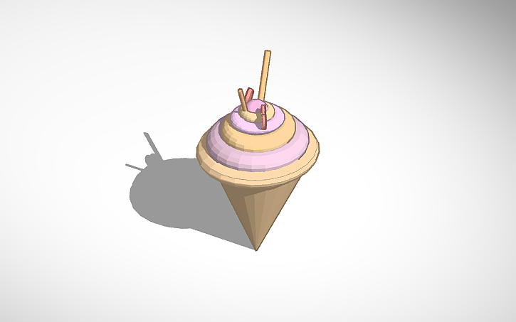 3D design peach and strawberry-ice-cream -^- - Tinkercad