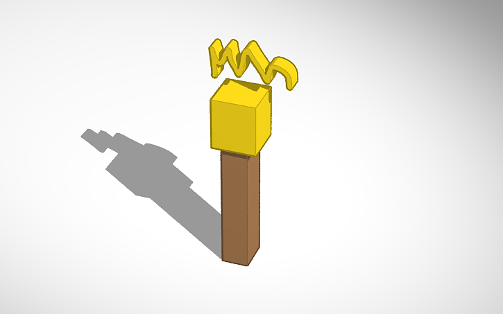 3D design Minecraft Torch - Tinkercad