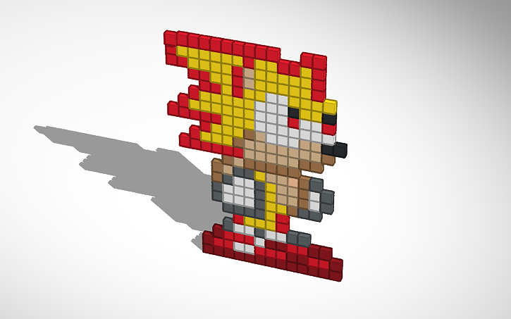 3D design chibi super Sonic | Tinkercad