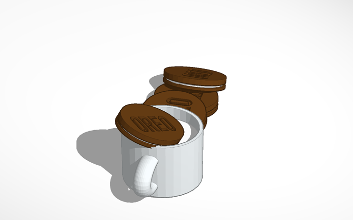 3D design OREO's and milk | Tinkercad