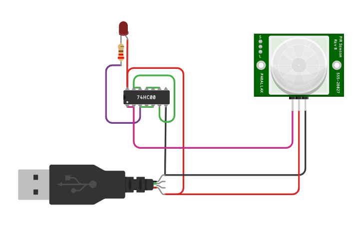 Circuit Design Simple Pir Motion Sensor Without Arduino Tinkercad