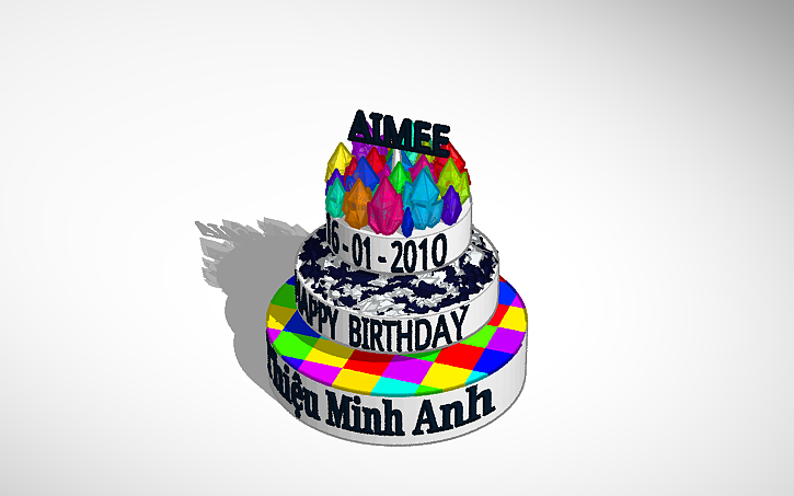 3D design Birthday Cake - Tinkercad