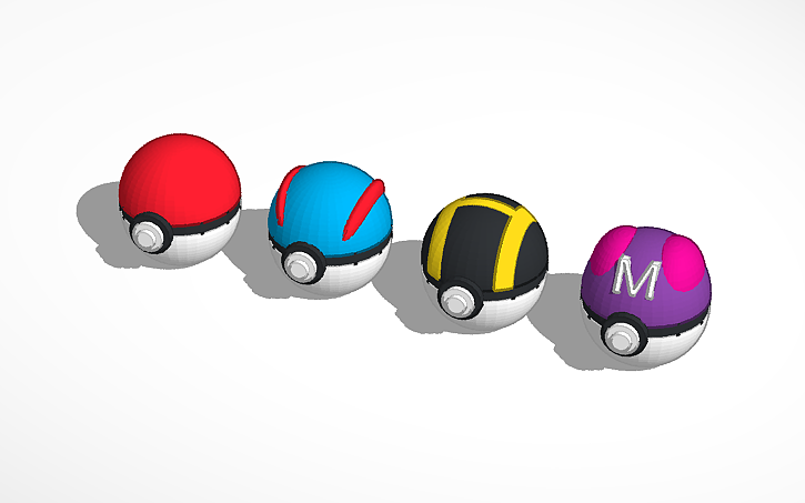 3D design Pokeballs Tutorials see description - Tinkercad