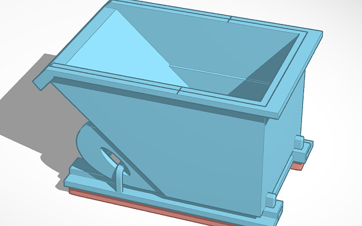 3D design Ho Scale forklift dumpster - Tinkercad