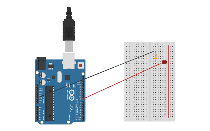 Circuit design Led intermitente - Tinkercad