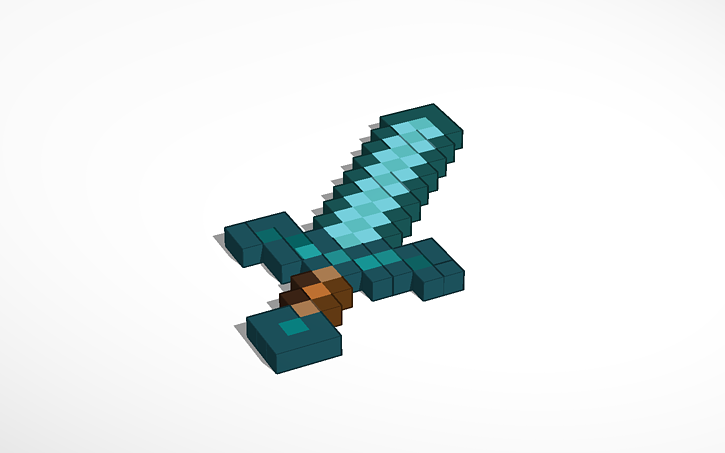3D design Minecraft Diamond Sword | Tinkercad