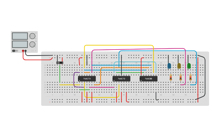 Circuit Design Mod 6 Counter Tinkercad
