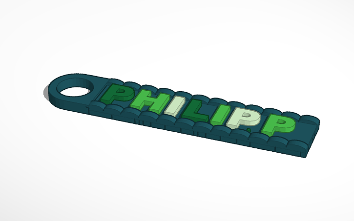 3D design Name tag PHILIP | Tinkercad