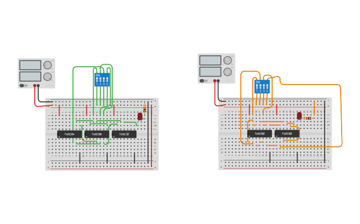 Circuit design exp2part2 basic gates and NAND GATES - Tinkercad
