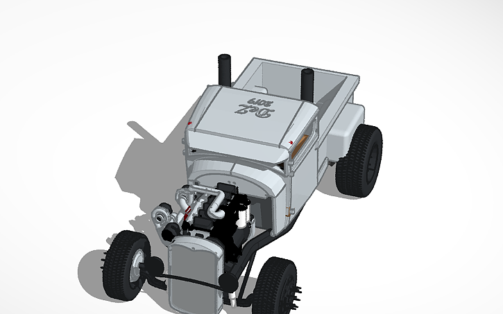 3D design 1938 ford model A hot rod pickup - Tinkercad