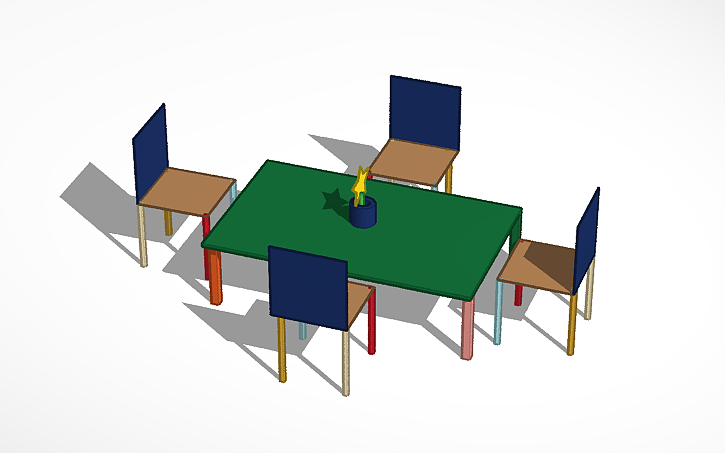 3D design Tables and Chairs | Tinkercad