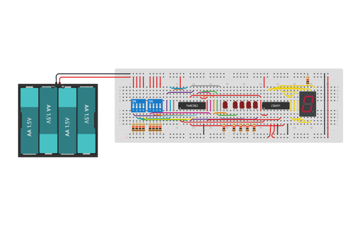 Circuit Design Sumador 4 Bits Tinkercad
