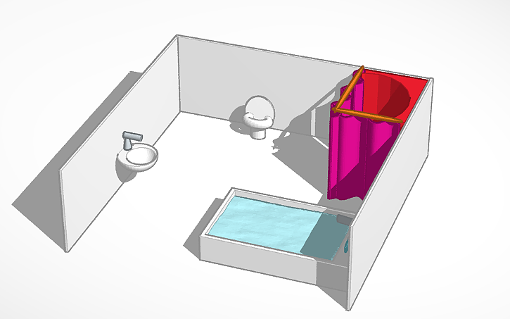 3D design bathroom - Tinkercad