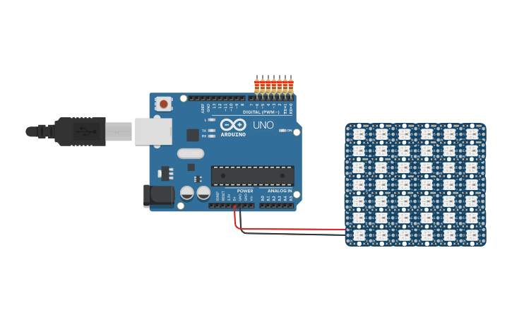 Circuit design neopixel RGB-1 - Tinkercad