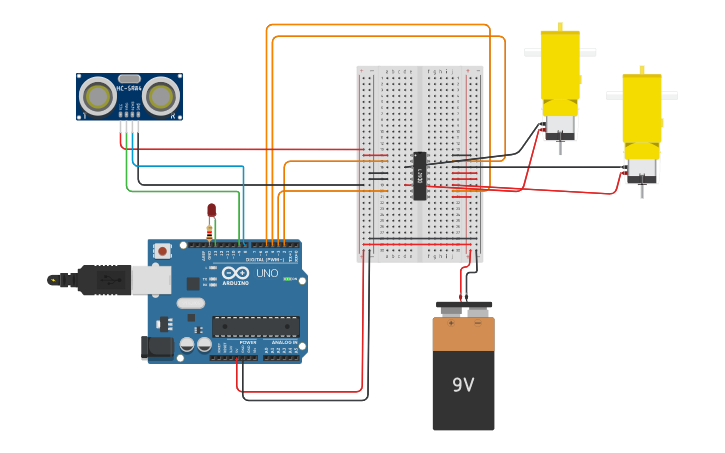 Circuit design Robot degin | Tinkercad
