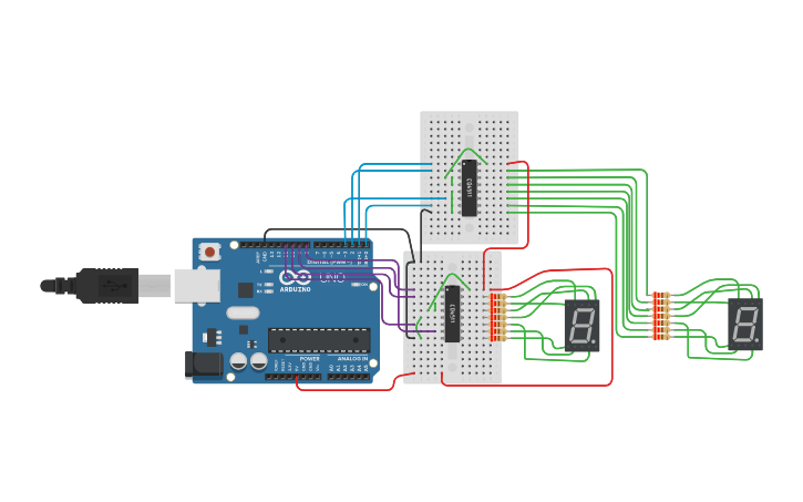 Circuit design 99 Counter - Tinkercad