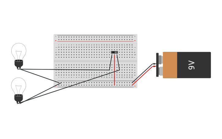 Circuit design Practica de encendido de dos bombillas con botón ...