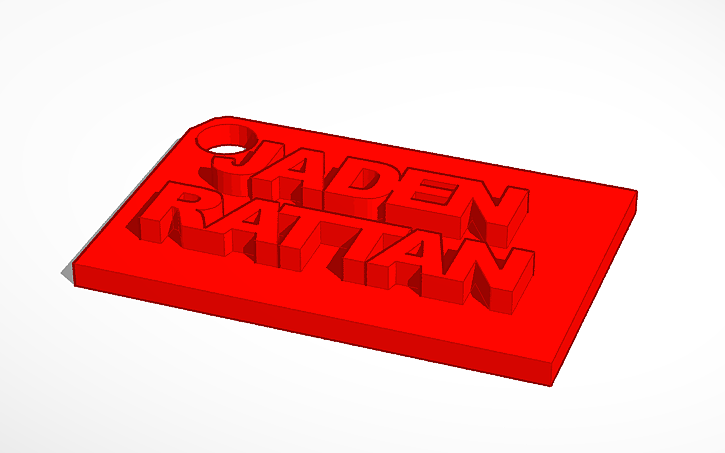 3D design Name Tag Jaden Rattan - Tinkercad