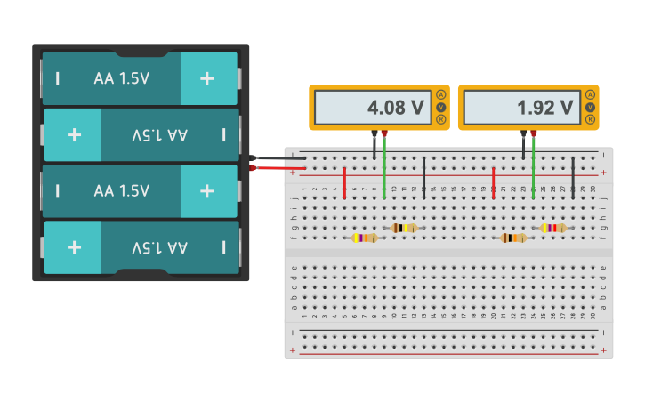 Circuit design Voltage Divider Part 2 | Tinkercad