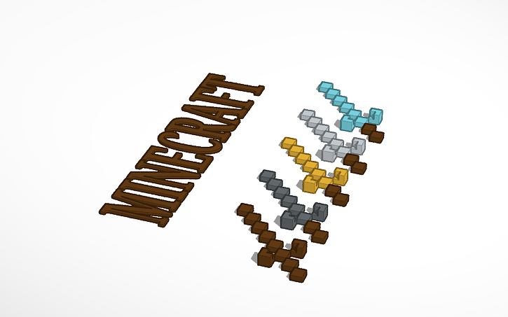 3d Design Minecraft Swords Tinkercad