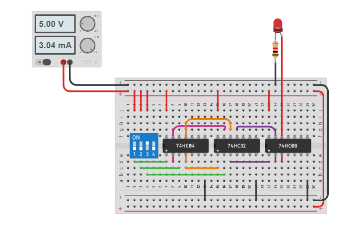 Circuit design using POS form - Tinkercad