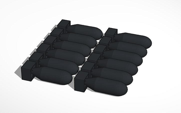 3D design 100kg Bombs (12 Bombs) - Tinkercad