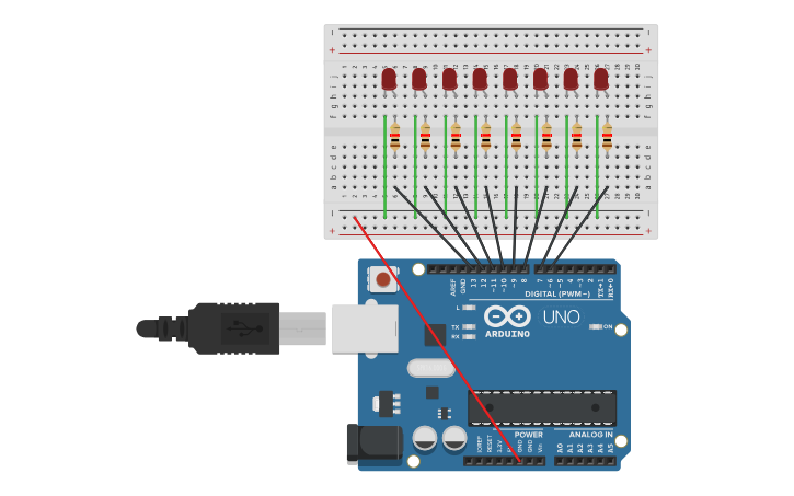 Circuit design Exercício IC ASCII | Tinkercad