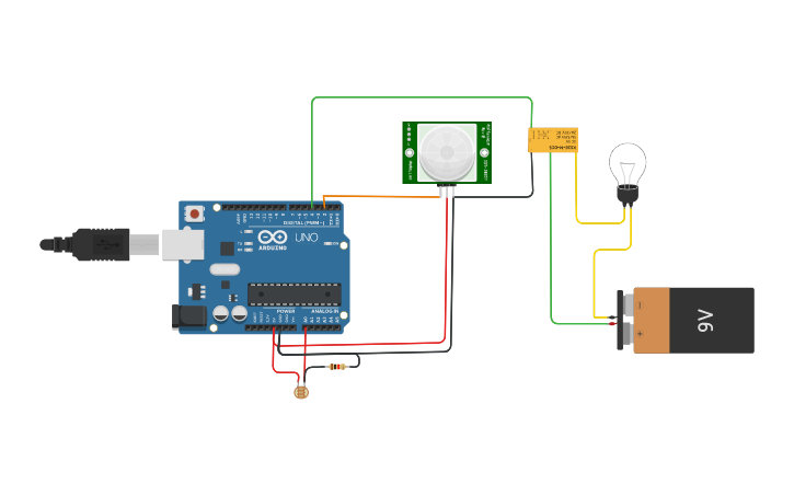 Circuit Design Light Motion Sensor Tinkercad