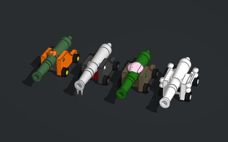 3D design Tinktober Spooky Cannons - Tinkercad