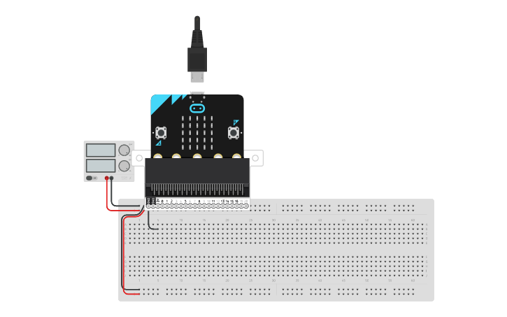 Circuit design Microbit with breakout - Tinkercad