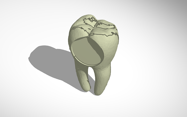 3D design Tooth Cufflink - Tinkercad