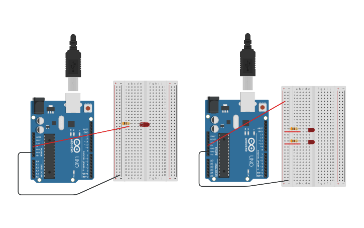Circuit design Práctica arduino 1 | Tinkercad