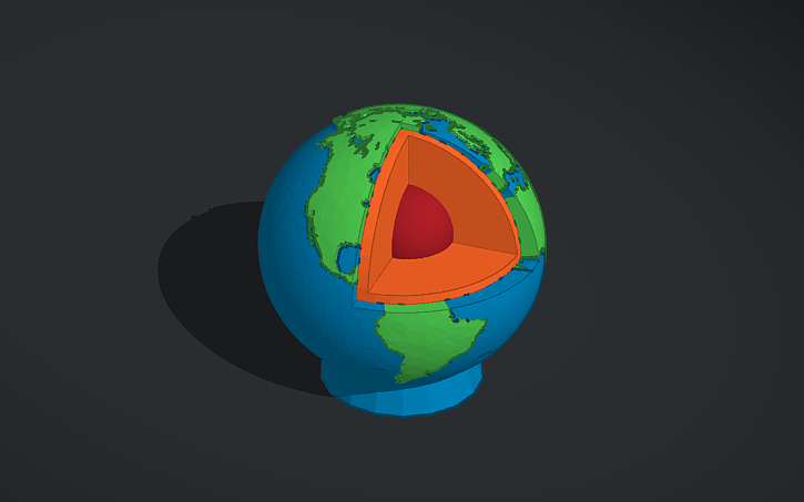 3D design Model of the Earth - Tinkercad