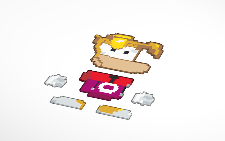 3D design Rayman Pixel Art | Tinkercad